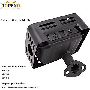 GX160 Exhaust Muffler Assembly Replaces OEM 18300-ZE1-900 18310-ZF1-000 Fit for Honda GX160 GX200 5.5HP 6.5HP Engine