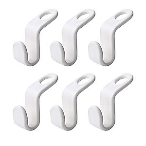 6/12/24 Pcs Clothes Hanger Connector Hooks, Space-Saving Hanger Extender Clips, Cascading Clothes Hooks, Outfit Hangers Suitable for Christmas Home Bedroom Decorations, White