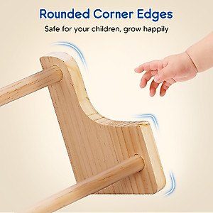 Kids Bookshelf, Nursery Book Shelves Set of 4, Wood Floating Book Shelf for Kids Rooms, Kids Book Rack Storage Bookshelf with Deep Sleeves for Kids Bedroom Toddler Room Decor Book and Toy Organizer