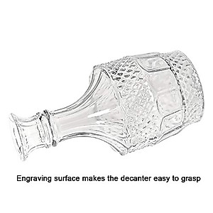 MDLUU Liquor Decanter, Glass Decanter Bottle with Airtight Stopper, Wiskey Vodka Bourbon Decanter for Gift, Home, Bar, Party Decor, 27oz/800ml