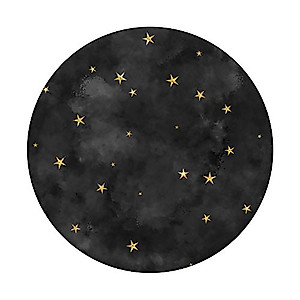 Starry Night Galaxy Tiny Golden Stars on Smoky Charcoal Gray PopSockets PopGrip: Swappable Grip for Phones & Tablets