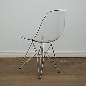 Ergo Furnishings Modern Eiffel Tower Dining Side Set of 4 Chair, Transparent