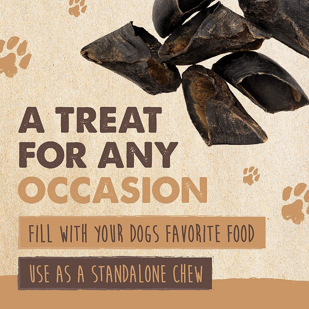 Mighty Paw Cow Hooves for Dogs (6 Pack) | Long Lasting Cow Hoofs for Dogs. Dog Chews Long Lasting. Dog Chew Bones. Dog Bones for Large and Medium Dogs. All Natural Dog Treats for Aggressive Chewers.