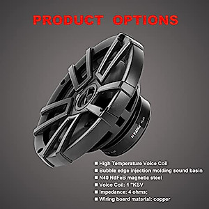 H YANKA 6.5 Car Speakers, Full Range Stereo 220 Watt Max 2-Way Coaxial Car Audio Speakers, Professional Car Door Speakers, Sound Stereo and no Distortion, Y30 Magnet Woofer and NdFeB Tweeter (1 Pair)