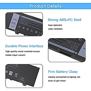 F62G0 Battery 11.4V 38Wh 39DY5 F62GO Laptop Replacement for Dell Inspiron 13 7000 7373 7370 7386 2-in-1 7380 5370 P83G P83G001 P91G P91G001 P87G P83G002 P87G001 Vostro 5370 0RPJC3 039DY5 RPJC3 0F62G0