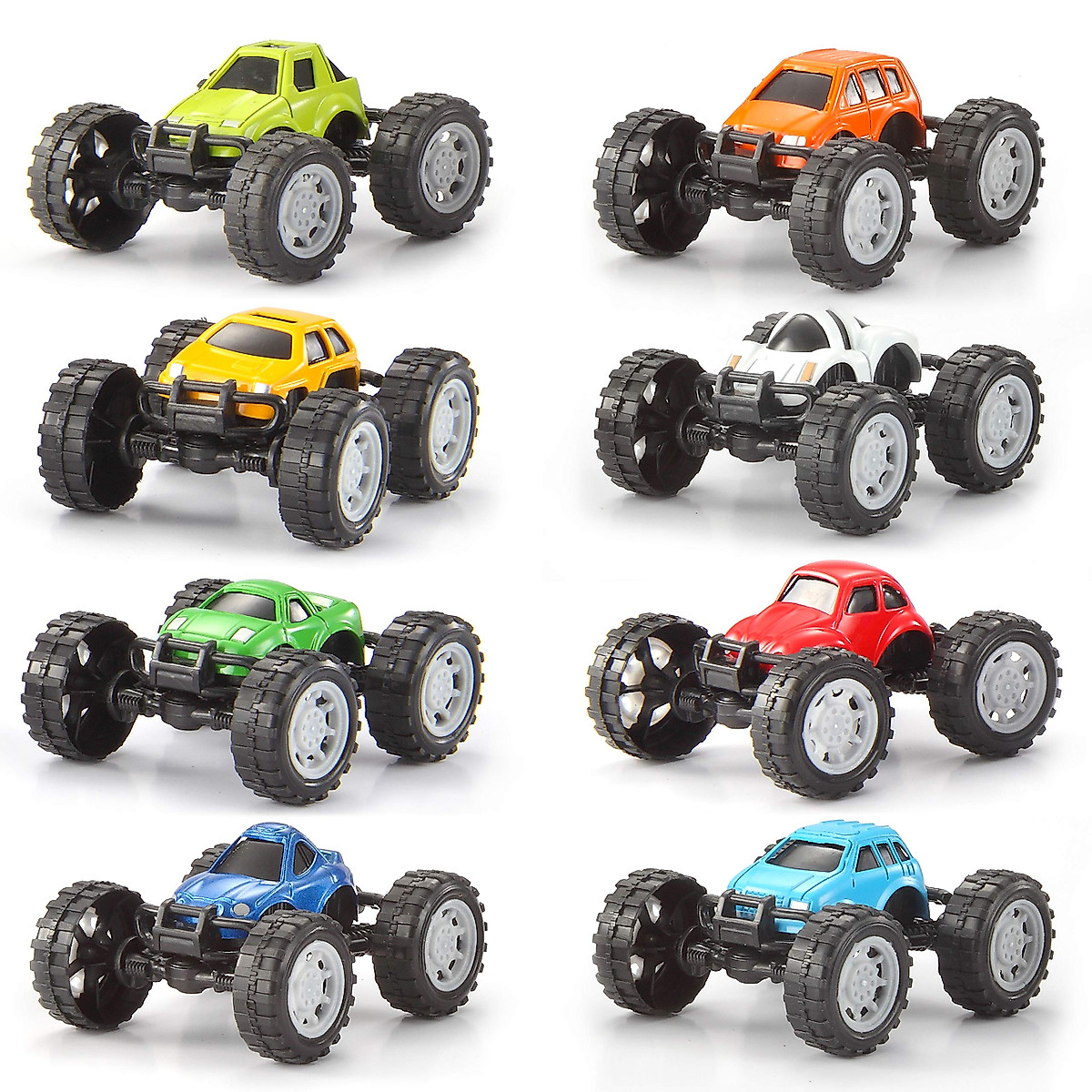 JOYIN 8 Pcs Prefilled Easter Eggs with Monster Truck Car Toys for Kids Boys Easter Eggs Hunt, Easter Basket Stuffers/Fillers, Filling Treats, Party Favor, Classroom Prize Supplies