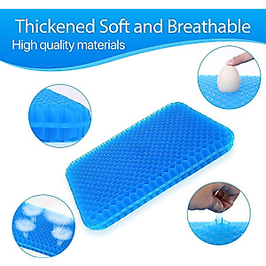 Premium Gel Seat Cushion for Sciatica Relief, Ergonomic Comfort, and Back Pain - Ideal for Office, Car Seats, Truck, Gaming, Wheelchairs - Comfort Cushion with Memory Foam Support
