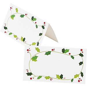 Juvale Christmas Place Cards for Dinner Parties, Holiday Place Settings (2 x 3.5 in, 100 Pack)
