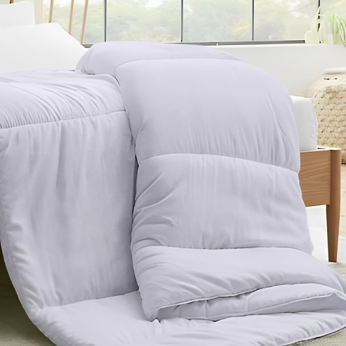 Bunny's Home King/California King Duvet Cover Set White 3 Pc Cooling Duvet Cover with Pillowcases 800 Thread Count Egyptian Cotton Comforter Cover Duvet Insert with Corner Ties Zipper Closure