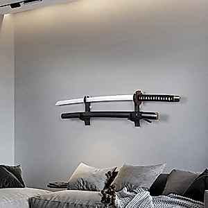BYTOTU 2 sword wall mount-samurai sword wall mount- katana stand wall mount-sword stand wall mount-sword stand wall mount-sword wall mount display