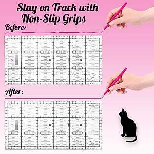 TightGrips Non-Slip Grips for Quilt Templates - 48 Pieces Total - 24 Large & 24 Small