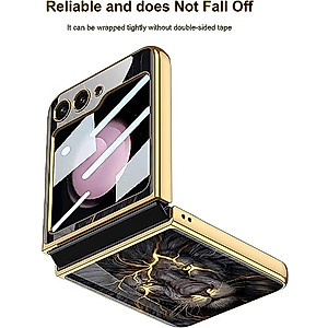 TECHY for Samsung Z Flip 5 Case Ultra-Thin Electroplated Glass Protective Cover for Samsung Galaxy Z Flip 5 Case, Mechanic