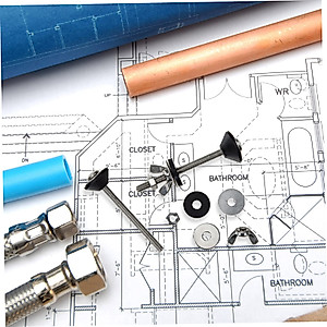 FUOYLOO 1 Pair Toilet Bolt Rubber Washers Toilet Washers Bolts Toilet Fixing Bolt Bolts and Nuts Kit Stainless Screws Toilet Seats Cover Screws 304 Stainless Steel Fastener Water Tank