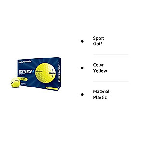 TaylorMade 2021 TaylorMade Yellow Distance+ Golf Balls, Large