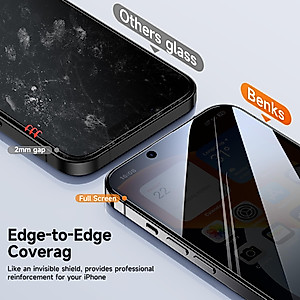 BENKS [2 Pack Compatible for iPhone 13 Pro Max (6.7" 2021) Privacy Screen Protector, Anti-Spy Tempered Glass Film, 9H Hardness, Precise Cutout, Bubble Free, Scratch Resistant, Case Friendly