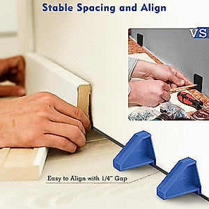 Flooring Spacers,Laminate Wood Flooring Tools,Compatible w/Vinyl Plank, Hardwood & Floating Floor Installation etc,Hardwood Flooring w/1/4 Gap,Special Triangle Stay in Place (24)