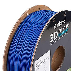 Inland PLA 3D Printer Filament 1.75mm - Dimensional Accuracy +/- 0.03mm - 1kg Cardboard Spool (2.2 lbs) – Fits Most FDM/FFF Printers – Odor Free, Clog Free Filaments - Blue