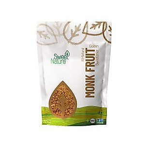 Sweet Nature Monk Fruit Golden Sweetener Non GMO Gluten Free Sugar Substitute Kosher 48 ounces (3 LB)