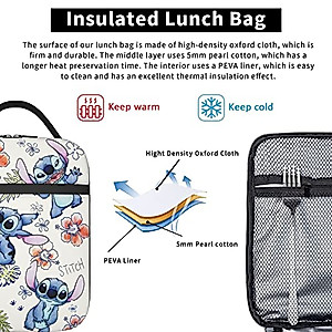 Cute Lunch Box for Girls Boys Cartoon Anime Lunch Bags Portable Insulated Lunch Tote Bag Thermal Cooler Bag for Work School Outdoor