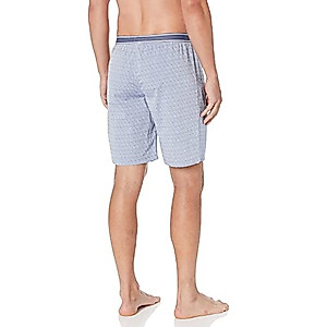 Emporio Armani Men's Yarn Dyed Woven Pyjama Bermuda, Light Blue/Blue Rombhus, Small