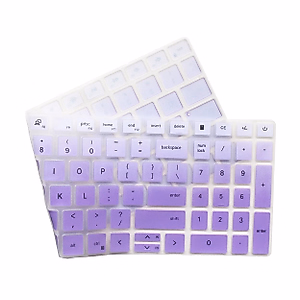 Silicone Keyboard Cover Compatible for 2021 Dell Inspiron 15 5510 5515 5518 , Dell Inspiron 15 3000 3510 3511, Dell Inspiron 16 Plus 7610, Dell Latitude 3520 15.6" （Purple Ombre