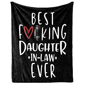 ukebobo Flannel Blanket – Gift for Daughter in Law, Personalized Fleece Blanket for Birthday, Anniversary, Holiday, Valentine’s Day – 1 Sheet(fuk 29)