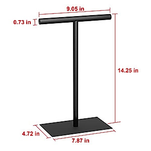 WUIVIUT Hand Towel Rack for Bathroom Countertop, SUS 304 Stainless Steel Matte Black T-Shape Towel Bar Rack Stand for Bathroom KitchenVanity