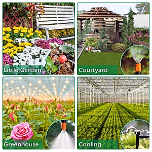 100FT Drip Irrigation Kit Automatic Watering System Drip Irrigation System 100FT 1/4" Blank Distribution Hose DIY Micro Irrigation Kit Saving Water with Adjustable Dripper for Greenhouse Patio Lawn