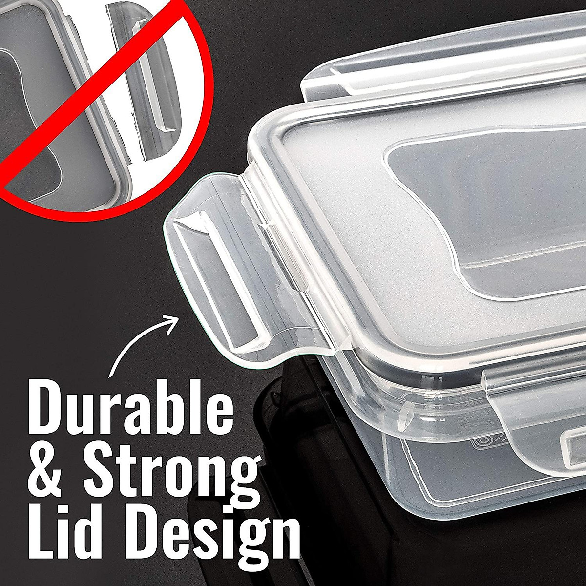 VeLve 48 PCS Food Storage Containers Set with Lids Airtight (24 Containers & 24 Lids), Leak-Proof, BPA Free, Kitchen Storage and Organization, Meal Prep, Reusable Lunch Containers, Transperent