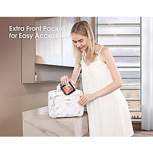 Luxtude Large Hanging Toiletry Bag for Women, Travel Toiletry Bag with Hanging Hook, Waterproof Cosmetic Makeup Organizer for Bathroom Shower Accessories etc.