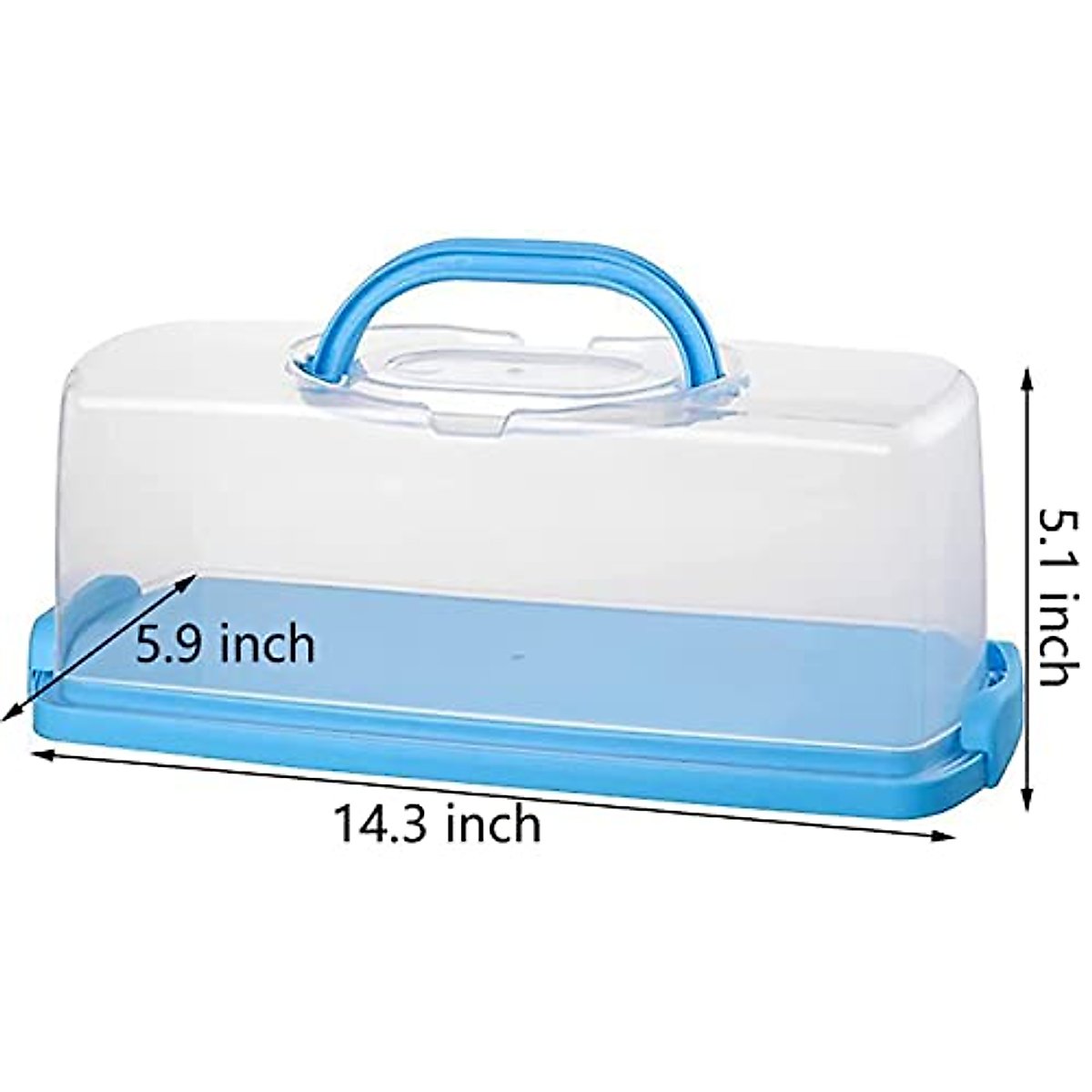 Cezoyx 4 Piece Portable Bread Box with Handle, Rectangular Loaf Cake Containers with Lid, 4 Colors Bread Keeper for Carrying and Storing Banana Bread, Pumpkin Bread and Quick Bread