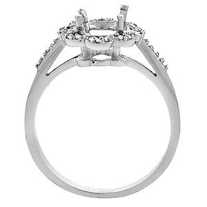 Sterling Silver Diamond Halo Natural Black Onyx Ring Oval 9x7mm, 7/16 inch wide, size 10