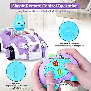 Wrystte Remote Control Car for Toddlers,Toys for 3 4 5 6 Year Old Girls,Toy Cars for Girls Age 3+,Fast My First Mini RC Cars for Kids with Light&Music Christmas Birthday Gifts for Toddler Girls Purple