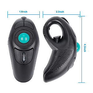 welspo Wireless USB Handheld Finger Trackball Mouse with Laser Pointer