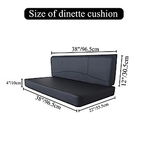 MICUSHION RV Dinette Cushions Replacement with Momery Foam Camper Seat Couch Cushion Travel Trailer Bed (Black, 38″)