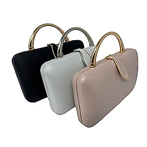 Cirilla Women PU Evening Bag Clutch Purse Crossbody Bag With Handle and Detachable Chain Strap for Wedding Cocktail Party, Banquet (Black)