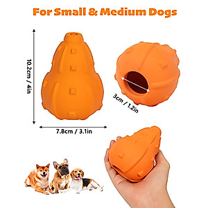 SCHITEC Treat Dispensing Dog Toy, Interactive Puzzle Feeder Fillable Enrichment Toys, Tough Rubber Puppy Chew Toy for Small Medium Dogs