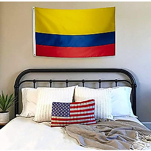 DANF Colombia Flag 3x5 Ft Thick Polyester, Fade Resistant, Brass Grommets, Canvas Header, Double Sided Colombian National Flags 3 X 5 Feet