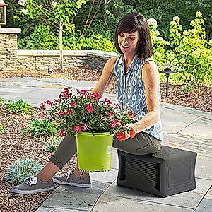 Simplay3 Handy Home 3-Level Heavy Duty Work/Garden Seat - 12" x 15" x 9" - Gray, Made in USA
