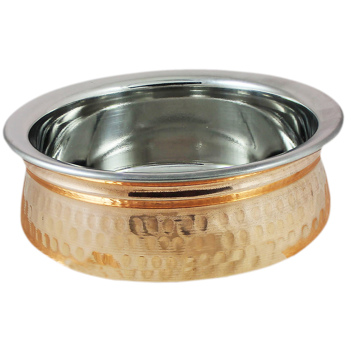 Set of 2 - Copper Stainless Steel Tableware - Dishes Serving Bowl for Indian Food - Dia 5 Inches