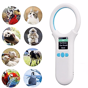 Animal Tag Reader Handhel,Portable Microchip Reader Scanner, 134.2khz/125khz USB Charging Animal Chip ID Reader Scanner