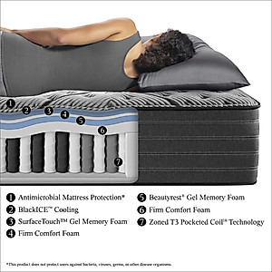 Beautyrest Black L-Class 13.75” Firm King Mattress, Cooling Technology, Supportive, CertiPUR-US, 100-Night Sleep Trial, 10-Year Limited Warranty