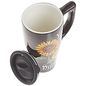 Spoontiques - Ceramic Travel Mugs - You Are My Sunshine Cup - Hot or Cold Beverages - Gift for Coffee Lovers