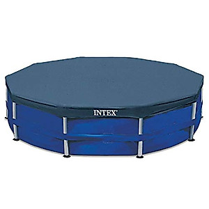 Intex Pool Ladder for 48 Inch Wall Pools & 15' Pool Debris Cover w/ Drain Holes