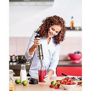 Amateys Immersion Blender Handheld,700W Hand Mixer Infinitely Variable Speeds,Multi-function Stainless Steel Stick Electric Kitchen Smoothie Blender with Detachable Whisk, Milk Frother,for Soup Puree