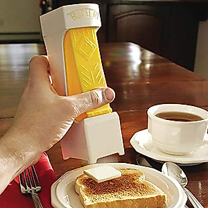 Tao Xiong Simple One Click Stick Butter Cheese Cutter - Butter Dispenser to Store Butter for Making Bread, Cakes, Cookies (Yellow)