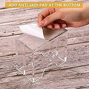 Qunclay Clear Bagel Slicer Bagel Cutter for Jewish Holidays Acrylic Bagel Holder with Nonslip Mat Large Bagel Guillotine Hanukkah Gifts for Women Men Kitchen Donut Bread Cheese Food Party