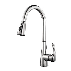 Showerhead Pull Down Water Faucet Kitchen Hot Cold Water Mixer 304 Stainless Steel 360 Swivel Tap Can Pull Out Bath Fixtures (Size : HI03A009) (HI03A010)