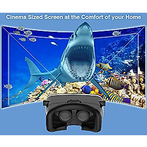 [Updated & Fixed] VR Headset Game System - High Definition Virtual Reality 3D Glasses for Kids and Adults - Optical Lens, Adjustable Strap - Compatible with iPhone and Android (3.5" to 6.5")