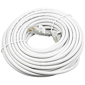 ThePoEstore 100 ft Cat 5 Ethernet Cable，Cat5e Internet Network LAN Cables，350MHz RJ45 Gigabit White Snagless Patch Cord，for PC, Server, Router, Modem, TV, PS5 Ethernet Device